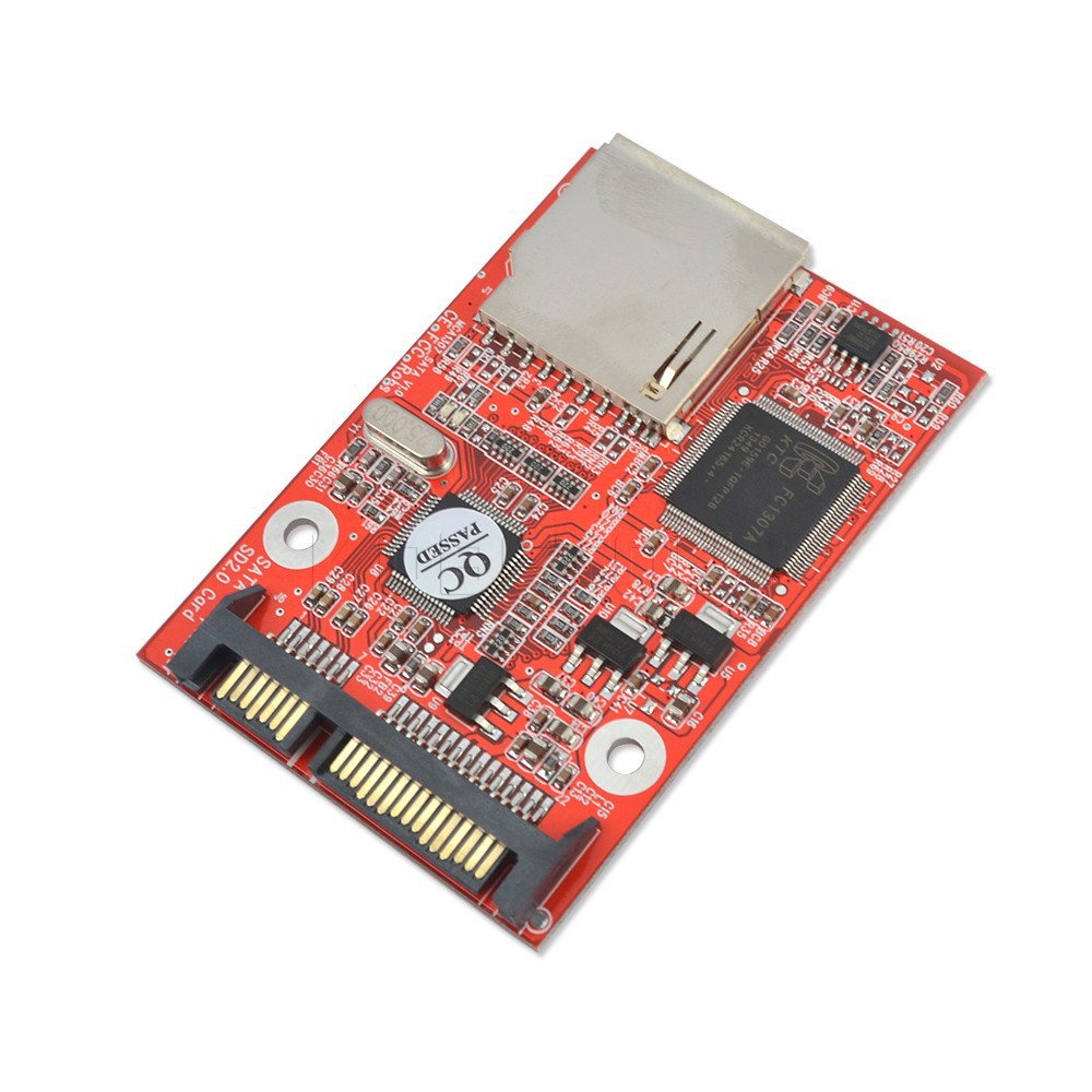 ใหม่ SD SDHC MMC Card To SATA 7+15pin HDD แผ่นบอร์ดโมดูลแปลงฮาร์ดดิสก์ไ ...