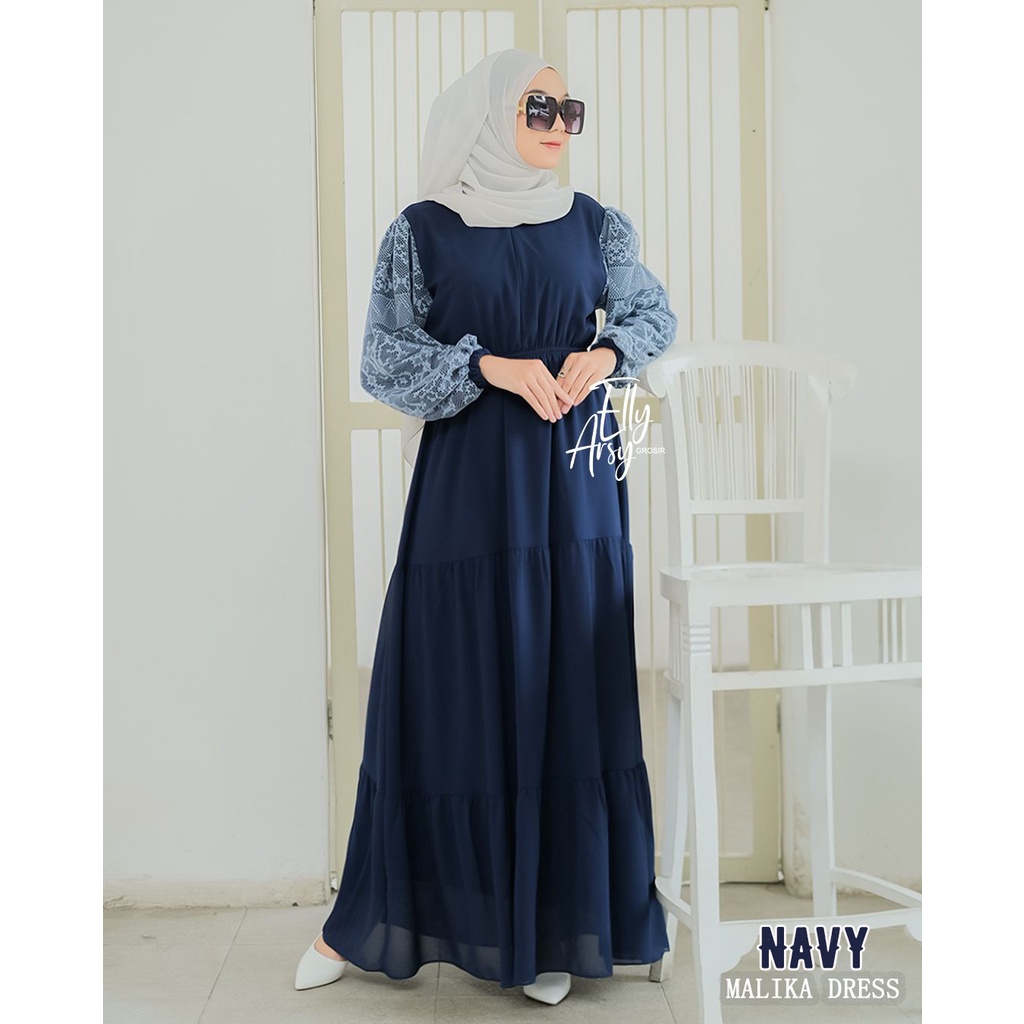 Malika Dress Ori ELLY ARSY Ceruty Babydoll วัสดุผ้าขนฟู - dhanishopfa ...