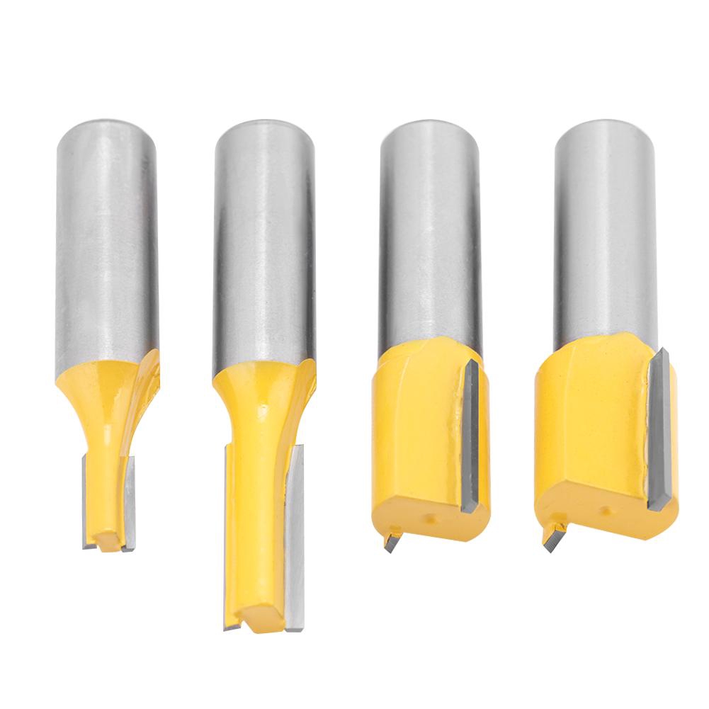4PCS Cemented Carbide Woodworking Milling 1/2" Shank Straight Slotting ...