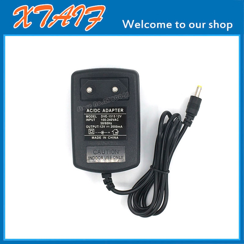 อุปกรณ์ชาร์จ Dc 12V2A 12V 2000mA 4.0 มม.1.7 มม. ac 100-240V ปลั๊ก EU UK สีดํา สําหรับ dvd 12V ...