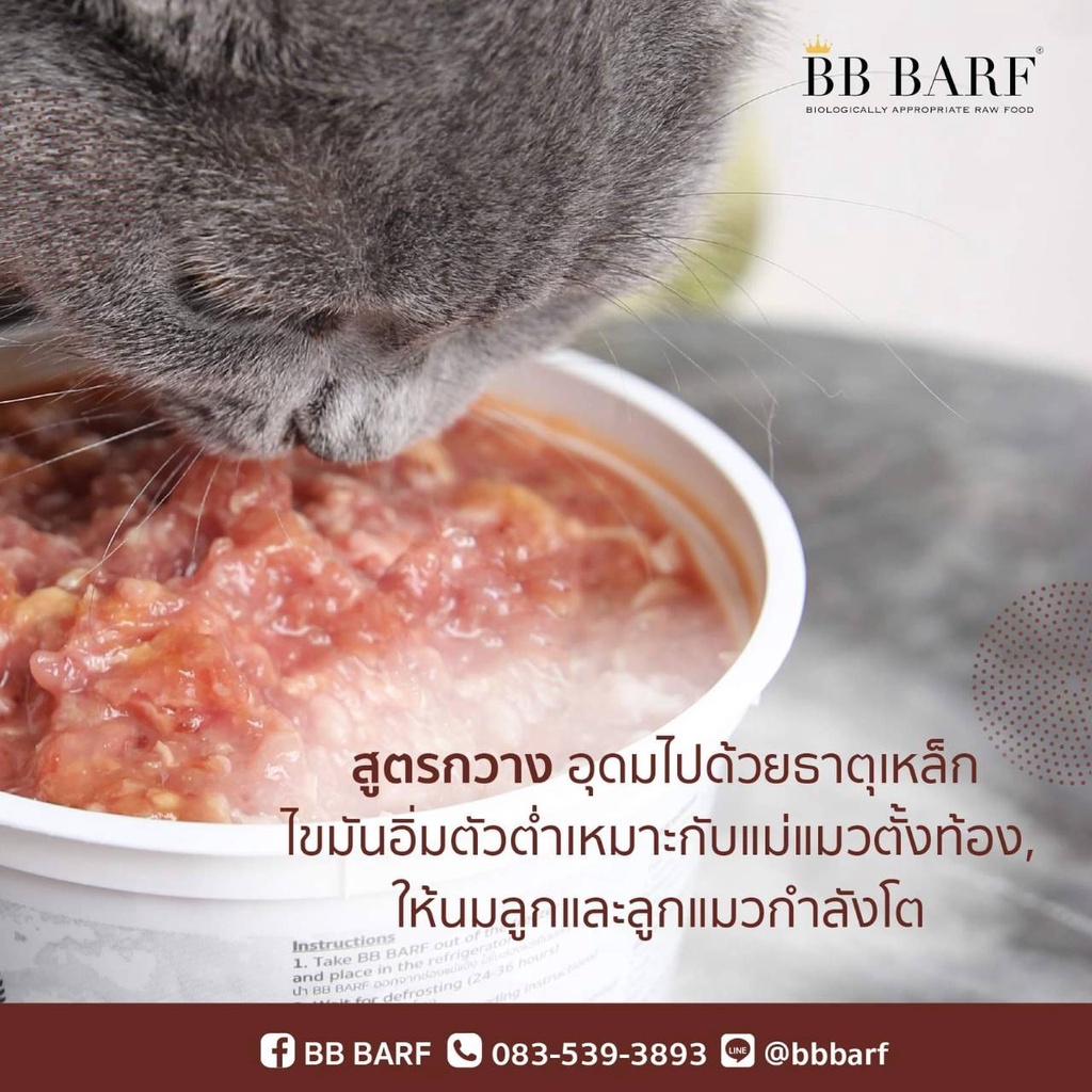 สูตรกระต่าย สูตรกวาง อาหารบาร์ฟ BB BARF Hunter อาหารสดดิบสำหรับแมว SET ...