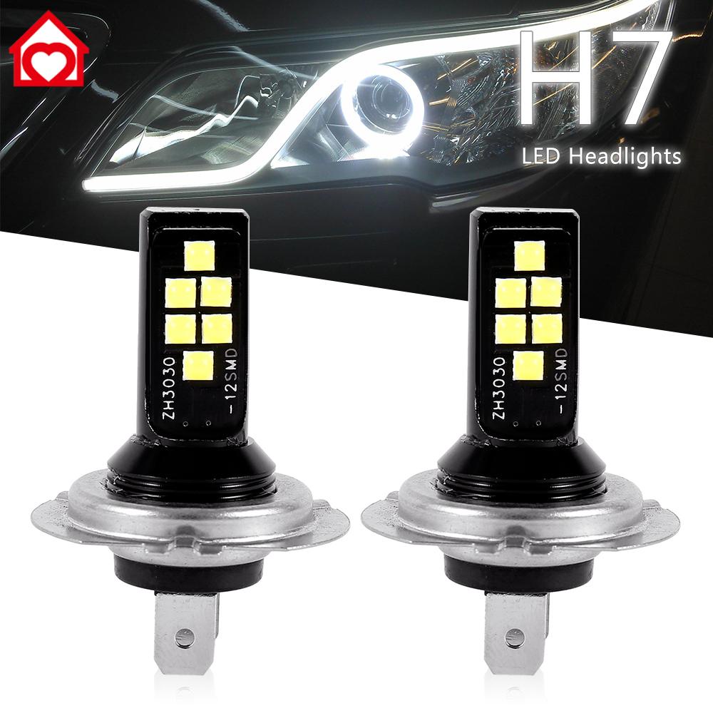 หลอดไฟหน้า LED H7 DC 12V-28V 12W 1200LM สว่างมาก Shoptkc8092 2 ชิ้น ...