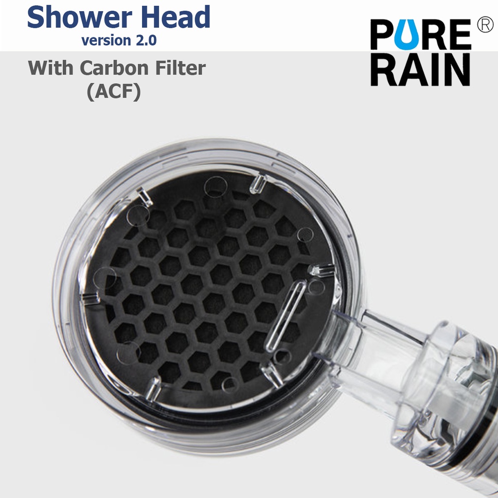 PURE RAIN Shower v2.0 Head ACF Carbon Filter Purerain สำหรับฝักบัวที่ ...