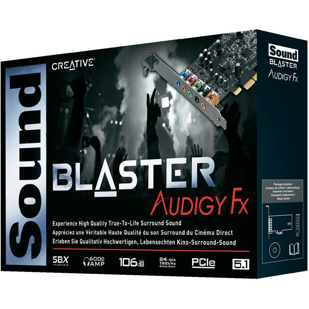 CREATIVE SOUND BLASTER AUDIGY FX 5.1 PCIe Sound Card with SBX Pro ...