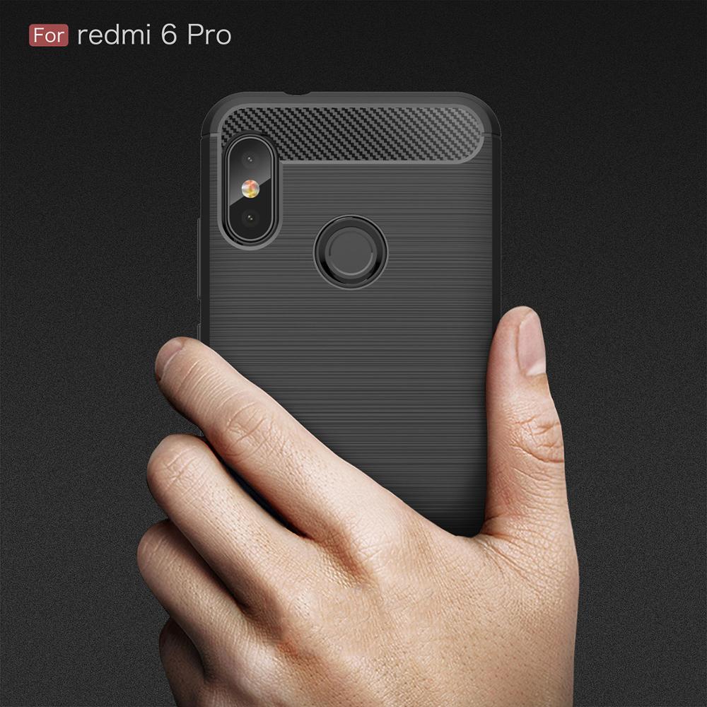 เคสโทรศัพท์ซิลิโคนคาร์บอนไฟเบอร์สําหรับ Redmi 6Pro Xiaomi Redmi 6 Pro ...