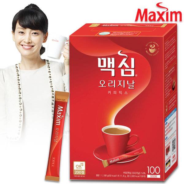 กาแฟเกาหลี maxim original coffee mix red 1 box=100T 맥심 오리지날 커피믹스หอมนุ่ม ...