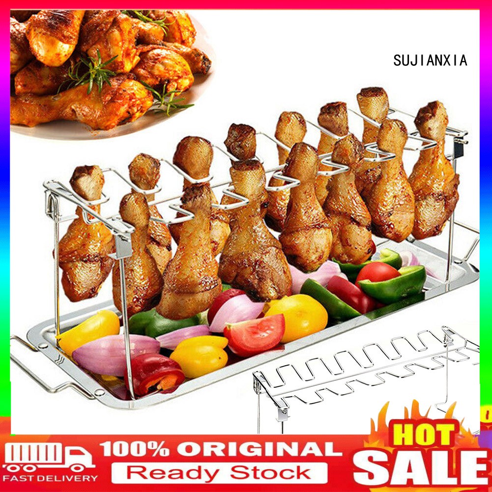SUY_Stainless Steel Chicken Leg Drumstick Grill Stand Holder Barbecue ...