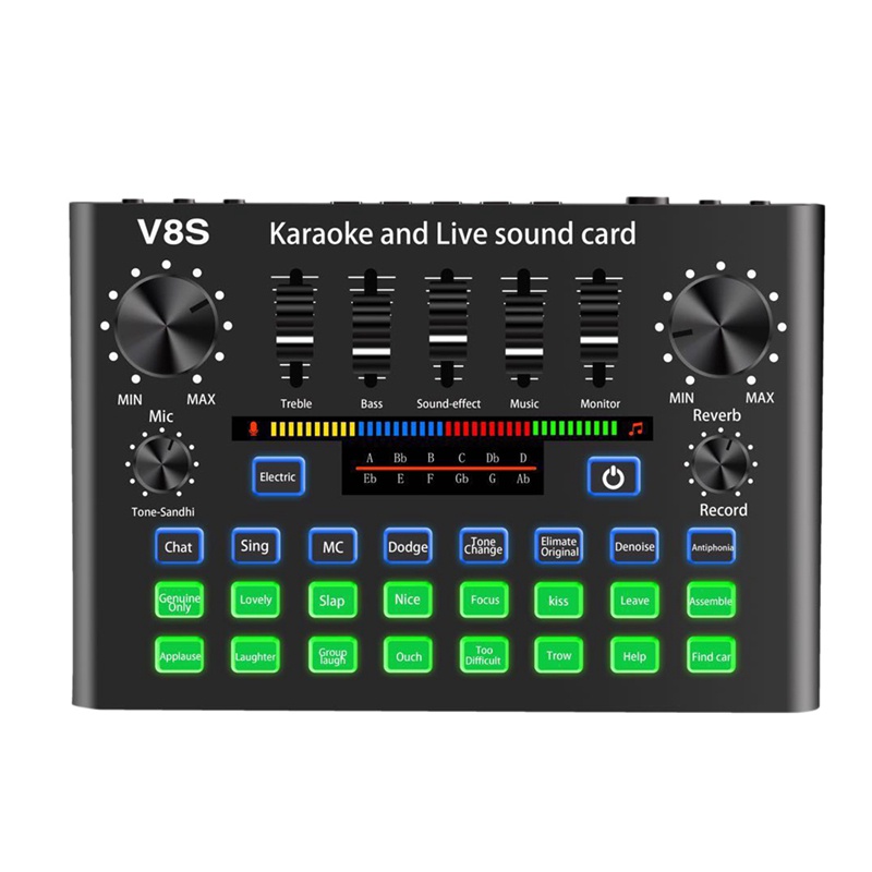 V8S Phone Sound Card Set Computer Universal Microphone Voice Changer ...