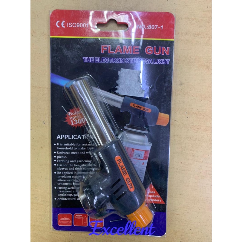 Portable Metal Flame Gun Butane Gas / Torch Flaming Thrower Camping Welding / Multipurpose ...