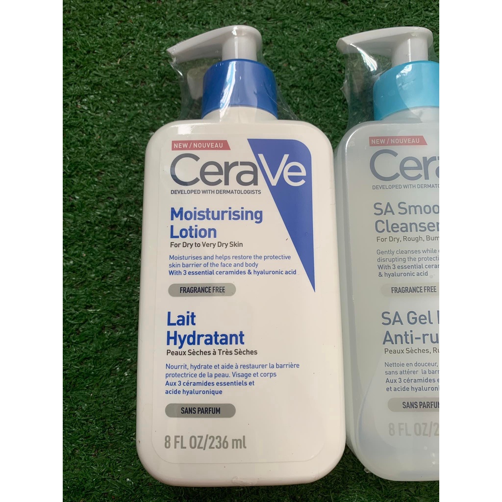 CeraVe SA Smoothing Cleanser Hydrating Gel Moussant Moisturizing Lotion ...