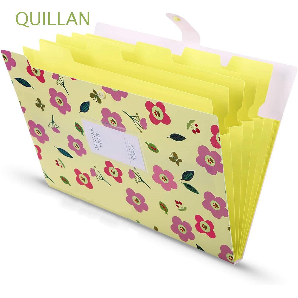 QUILLAN Multi-Function File Folder School Supplies Floral File Folders ...