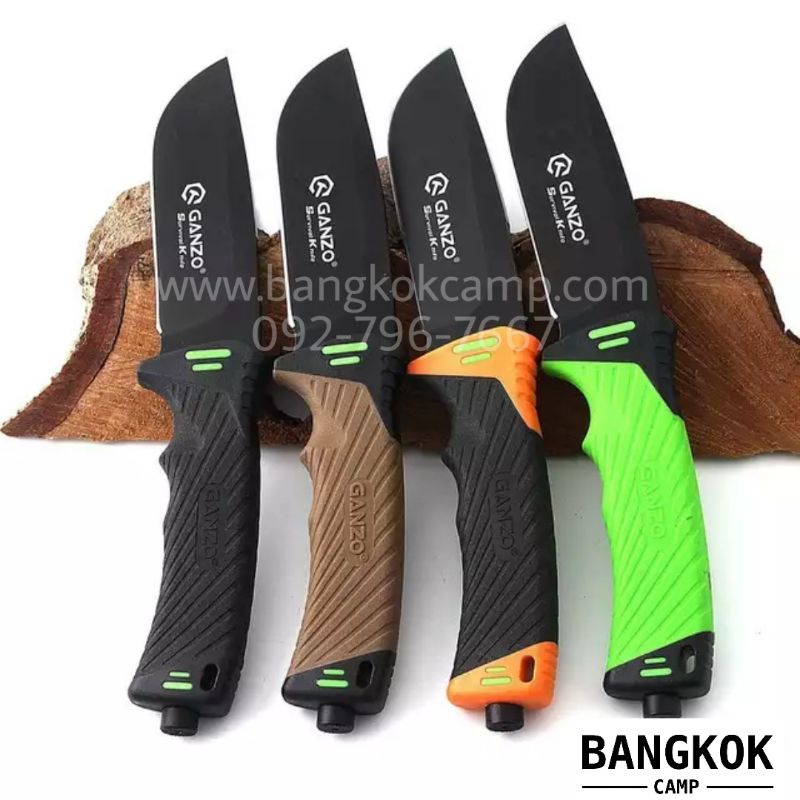 GENUINEมีดเดินป่า มีดพก Ganzo Hunting Survival Knife กานโซ่ รุ่น G8012 - bangkokcamp - ThaiPick