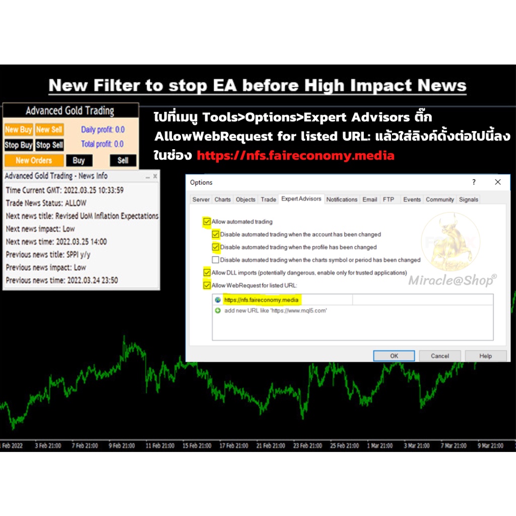 โปรแกรมเทรด Forex EA Advanced Gold Trading MT4 v.4.2 - teklacha - ThaiPick