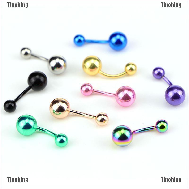 Tinching 9PCS/Bag Ball Belly Button Bar Navel Ring Barbell Body ...