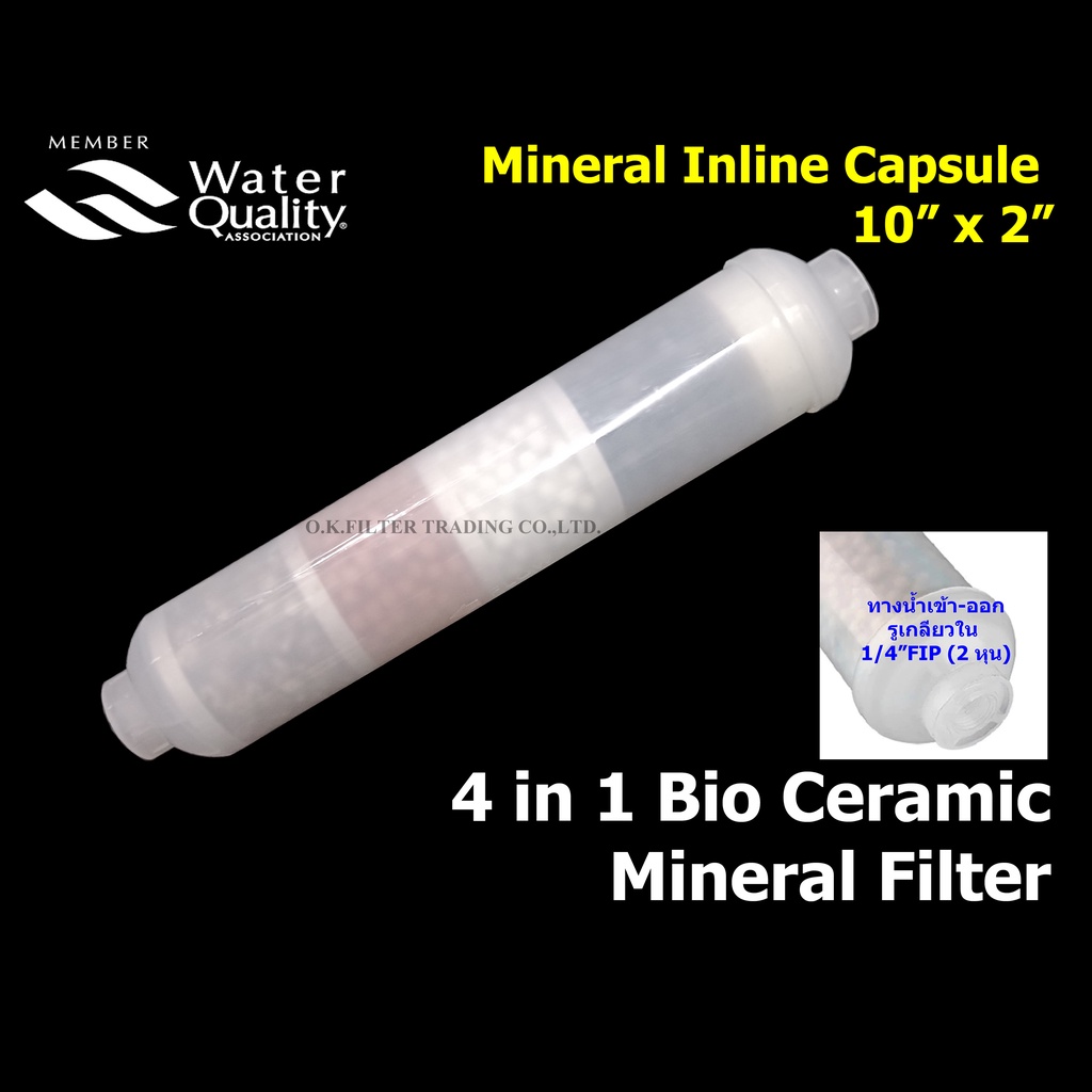 ไส้กรองน้ำแร่ Bio Ceramic 4 in 1 Inline แคปซูล 10 นิ้ว x 2 นิ้ว (หัว ...