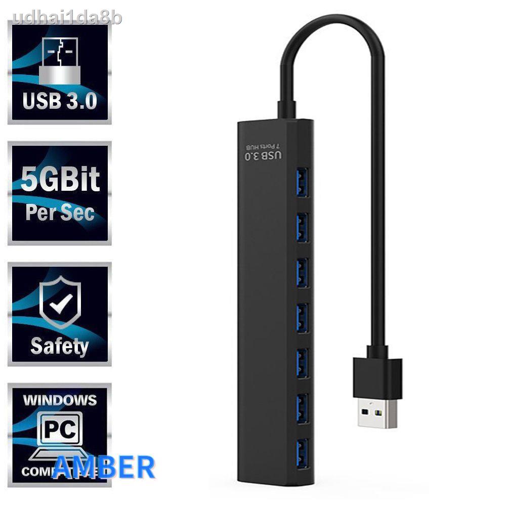 AMBER Professional USB 3.0 Hub High Speed Individual LED Power Switch ...