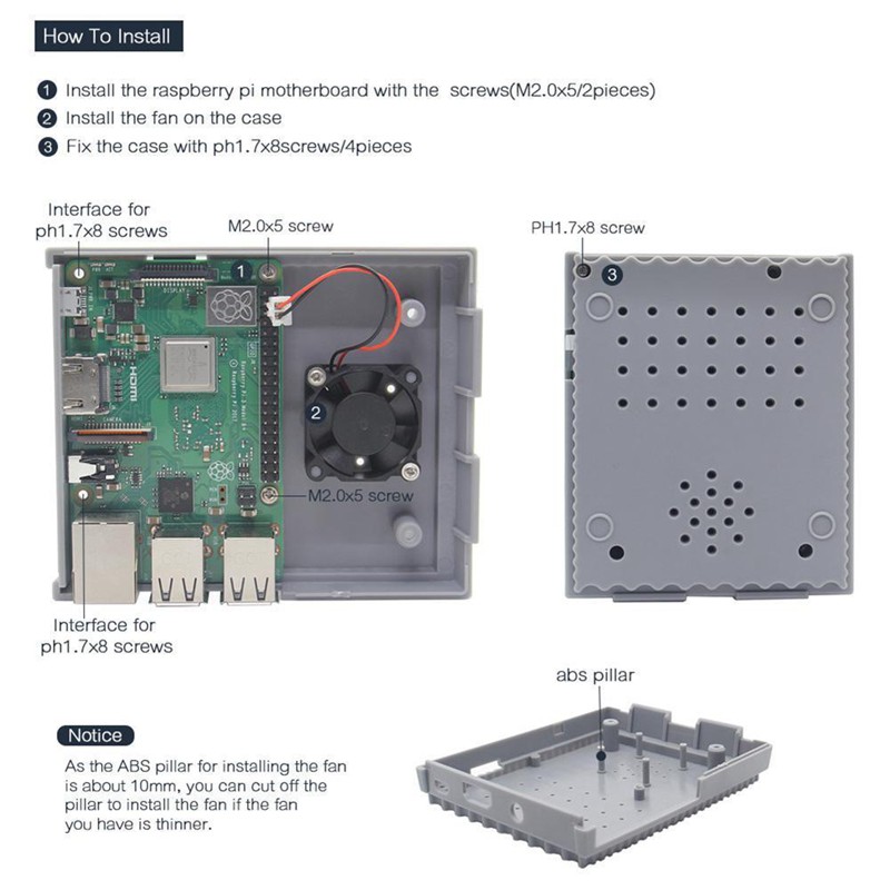 Spi Enclosure Raspberry Pi 3 รุ่น B 3b 2 B B โมเดลเครื่องมือ ...