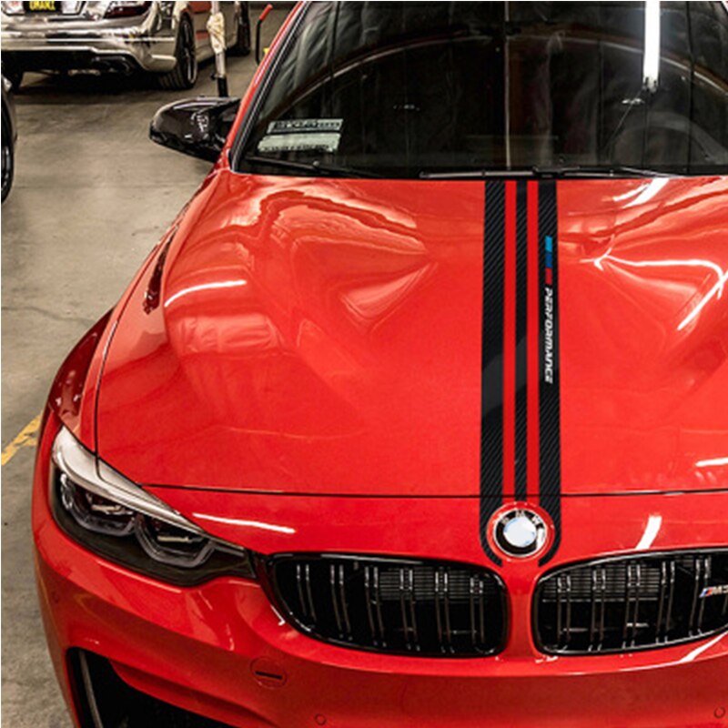 สติกเกอร์ BMW 5D Carbon Fiber Car Hood Sticker Decals For BMW 1 2 3 4 5 ...