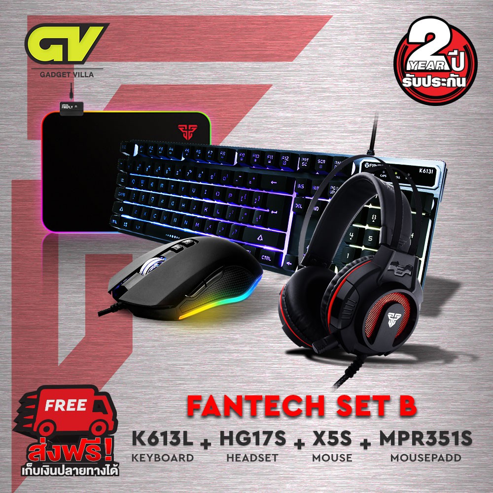 FANTECH RGB PLAYER GAMING SET B เกมมิ่งเซต หูฟังเกมมิ่ง HG17S คีย์บอร์ด ...