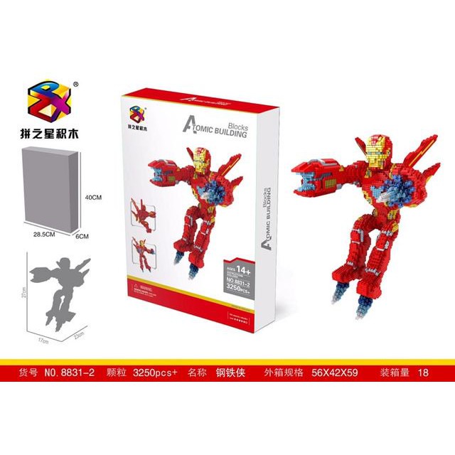 เลโก้ ตัวต่อ โมเดล นาโน Nanoblock Super Hero Iron man Atomic Building ...