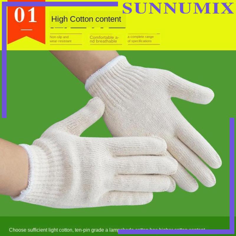 12piars Cotton Labor Protection Gloves Knitted Cut Gloves Labour Safe ...