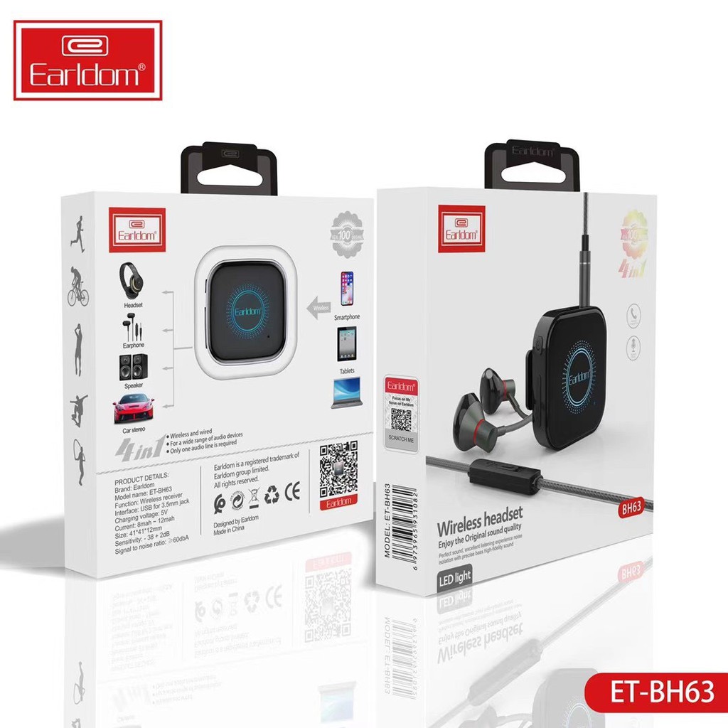 Earldom หูฟัง บลูทูธ Wireless headset Bluetooth Earphone ET-BH63 - otgmobile - ThaiPick