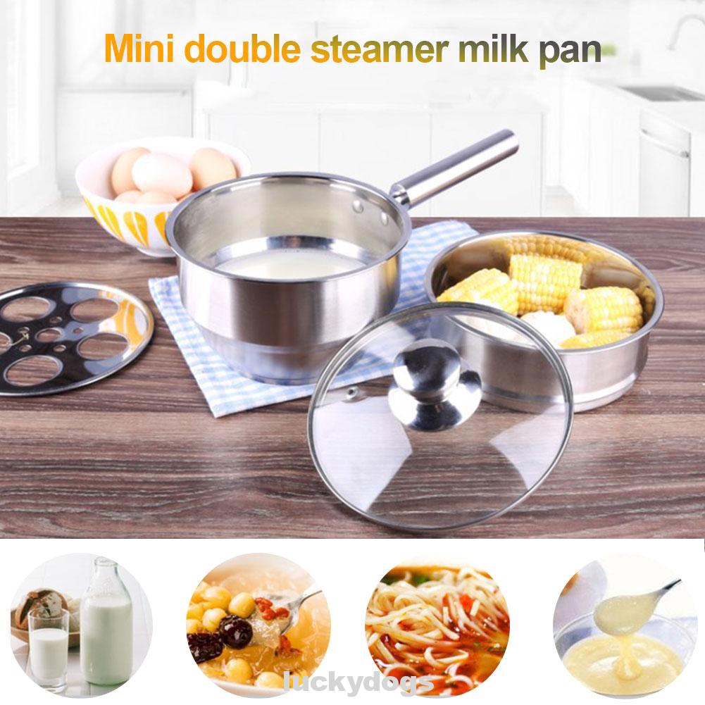 Stainless Steel Double Boiler Steamer Household Kitchen Mini Rice Soup ...