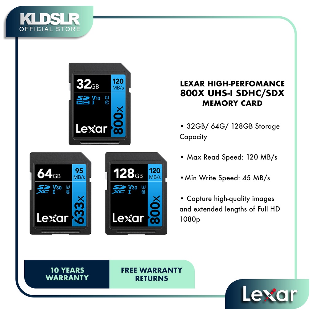 Lexar 128GB 64GB 32GB 120MBs Professional High-Perfomance UHS-I ...