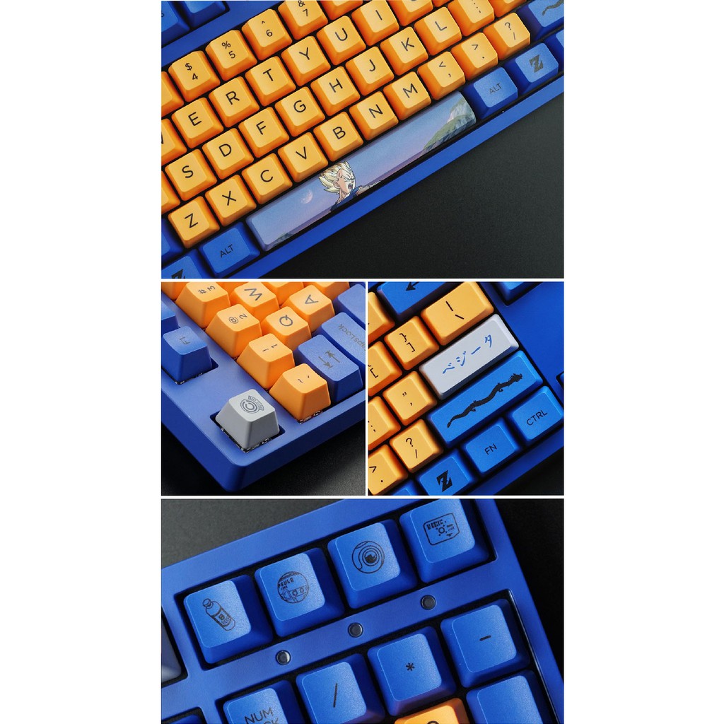 เซ็ตปุ่มคีย์แคป keycap Akko Dragonball Z ลาย โกคู เบจิต้า PBT Dye sub ...