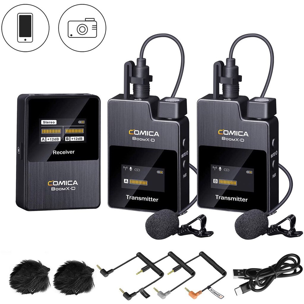 Comica BoomX-D D2 Wireless Microphone 2.4GHz ไมโครโฟนไร้สาย ใช้งานได้ ...