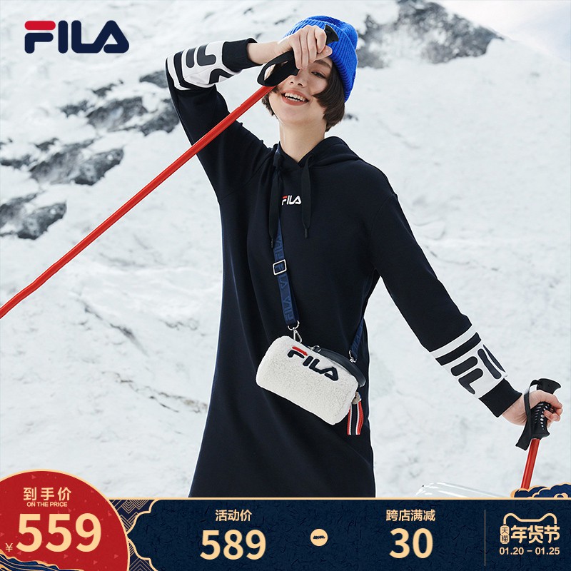 ชุดกีฬาผู้หญิงFILA Official Women s Sweatshirt Long 2020 Winter New ...