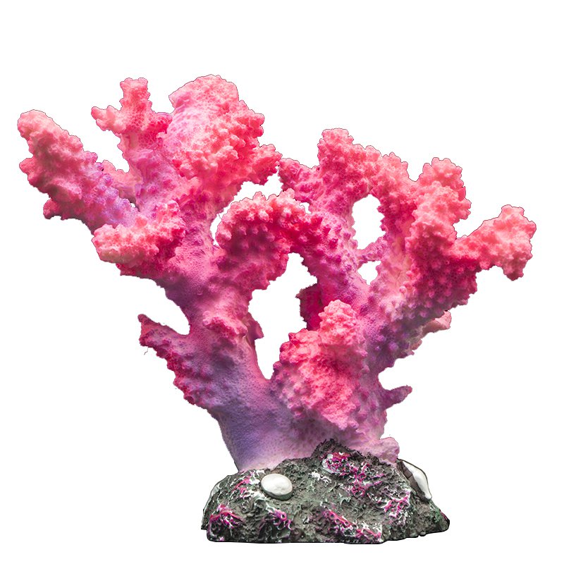 Pink Color Resin Artificial Sea Marine Coral Ornament for Fish Tank ...