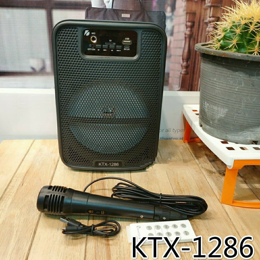 ลำโพงบลูทูธ KTX-1285-1286 ดอก6.5นิ้ว เชื่อมต่อ2เครื่องได้ แถมไมโครโฟนรีโมทตามรูป - qw_shop ...
