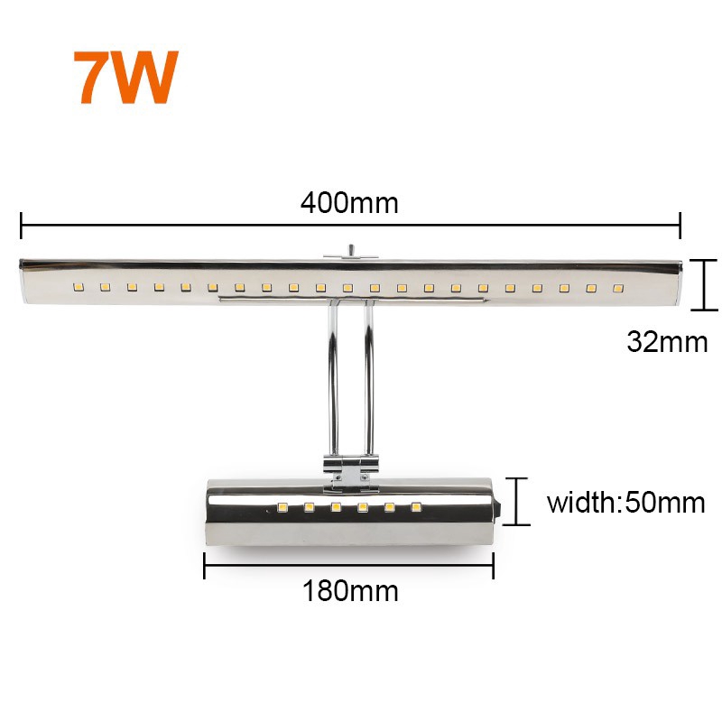 Led Mirror Front Light 7W 9W 15W Wall Lamp Waterproof Acrylic Bathroom ...
