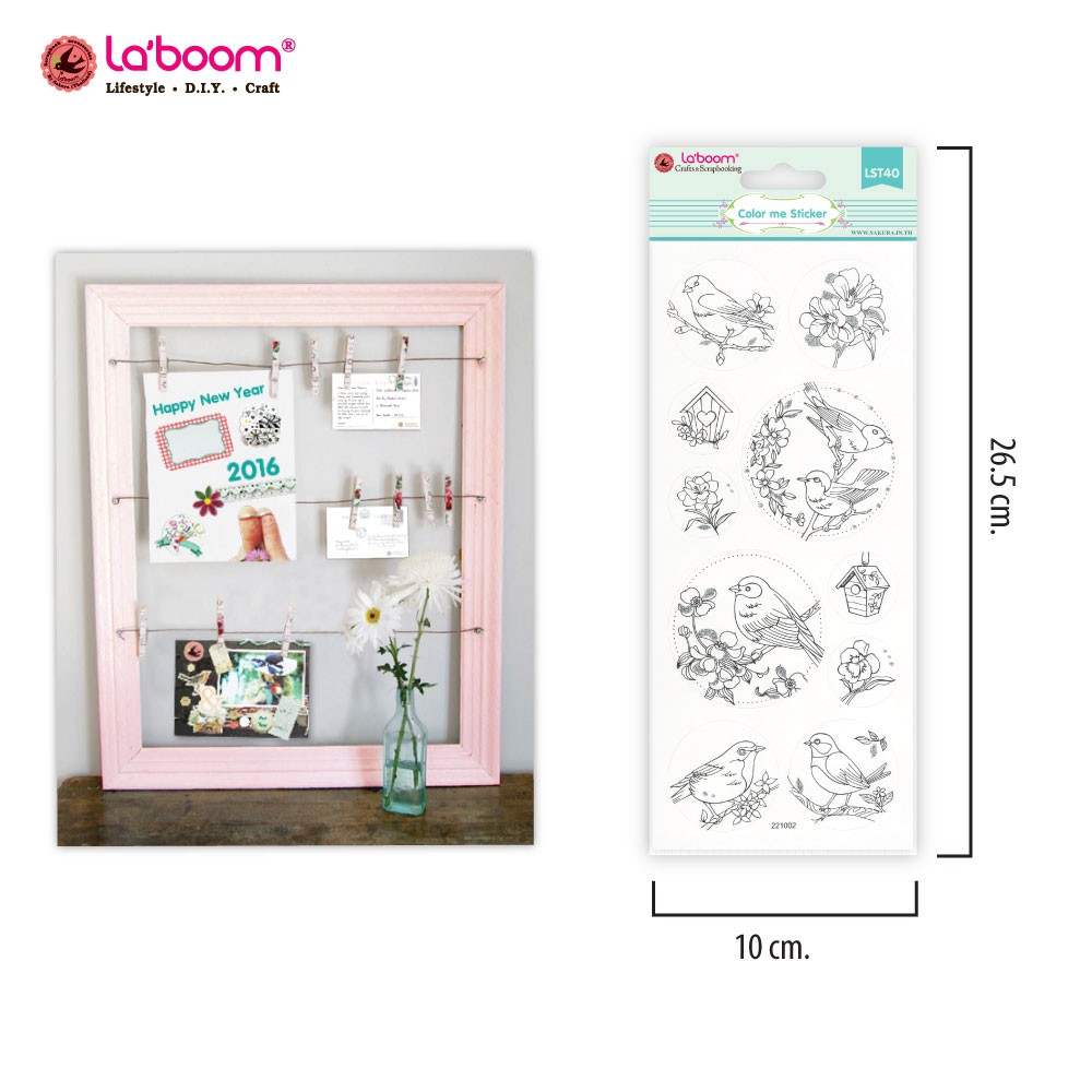 Laboom (ลาบูม) สติ๊กเกอร์ ระบายสีพร้อมตกแต่ง รหัส LST40 - sakuraproductsth - ThaiPick