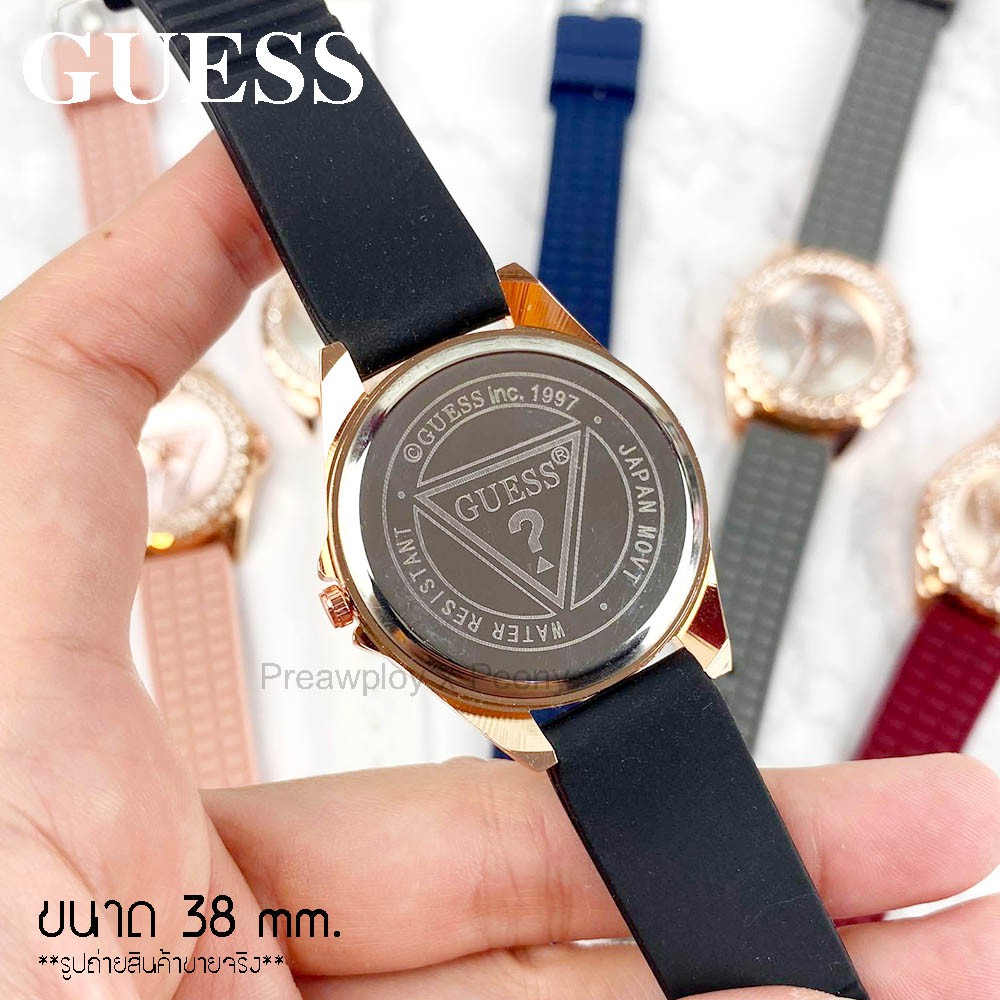 นาฬิกา GUESS สายสแตนเลส Two-tone Pink gold สายซิลิโคน ตัวเรือนล้อม ...