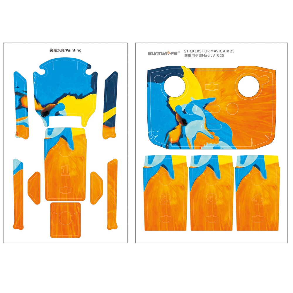 UAVWaterroof DJI Air 2S Drone Stickers Colorful VC Skin for DJI Air 2s ...