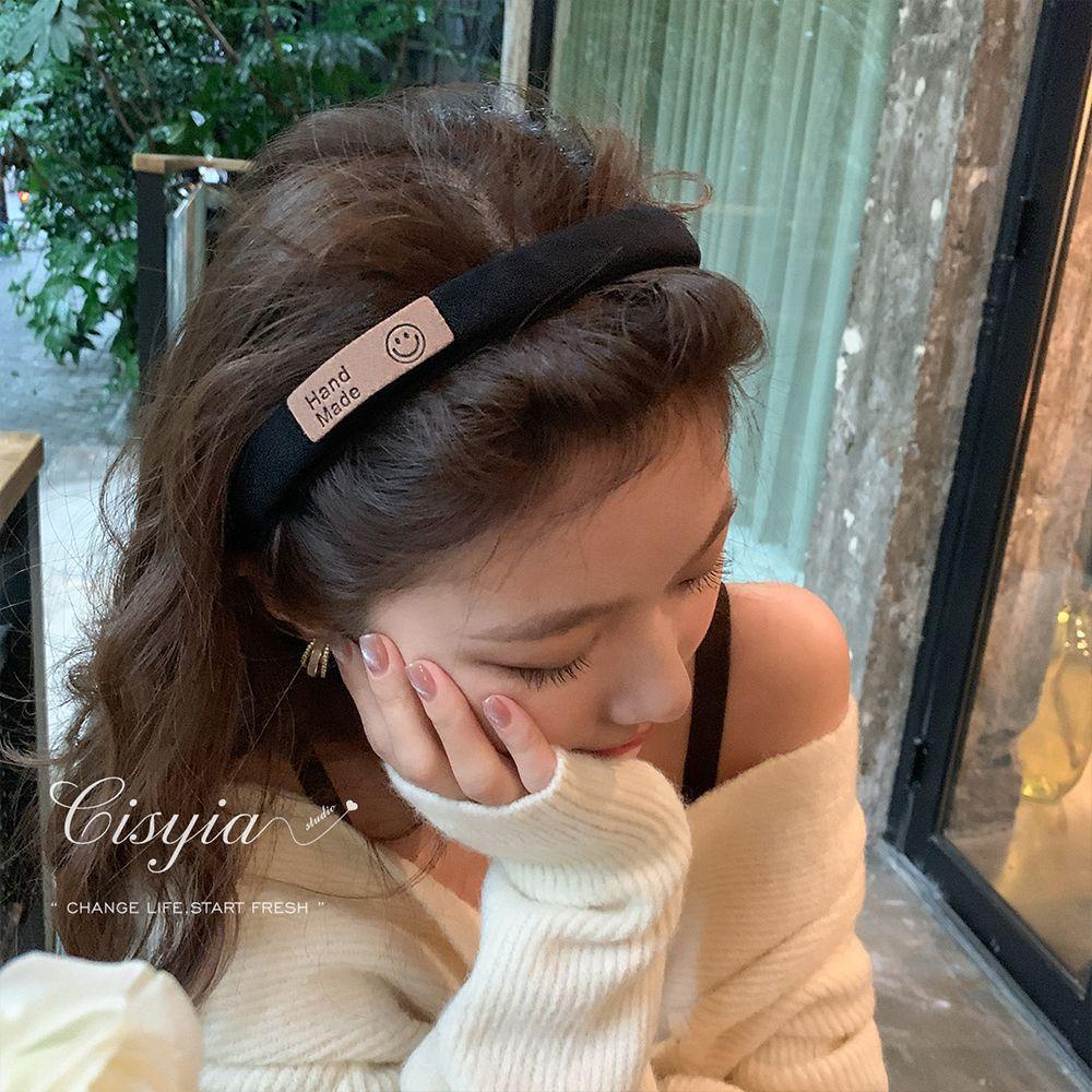 MENGXUAN Cute Flocking Hairbands Retro Korean Style Smile Face Hair ...