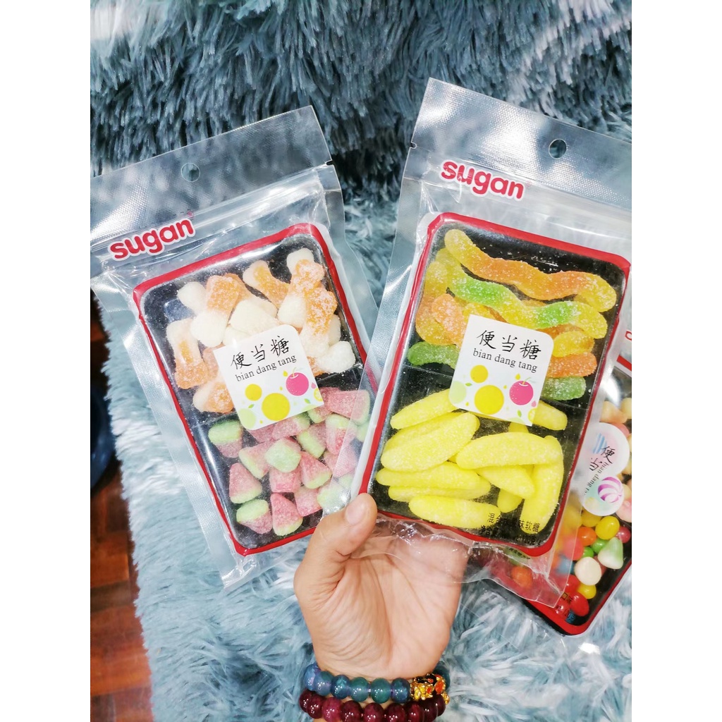 ลูกอม เยลลี่ sugan ผลไม้ ขนม ขบเคี้ยว หนึบ อร่อยหอมกลิ่นผลไม้ ขนาด 110 ...
