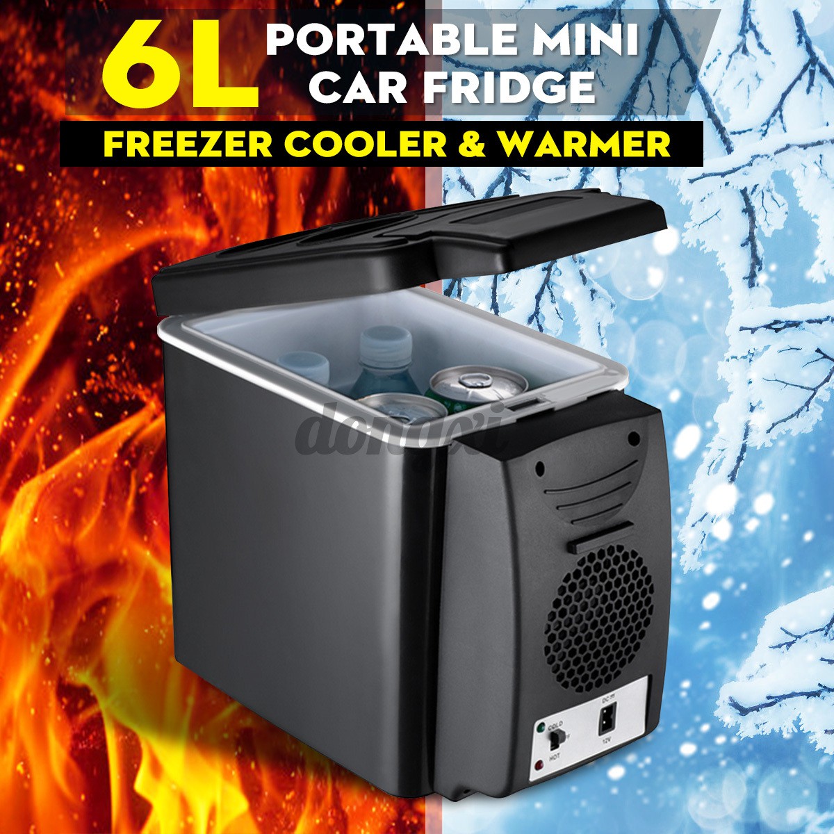 6L Mini Freezer Fridge 12V Camping Car Boat Caravan Cooler Warmer Black ...