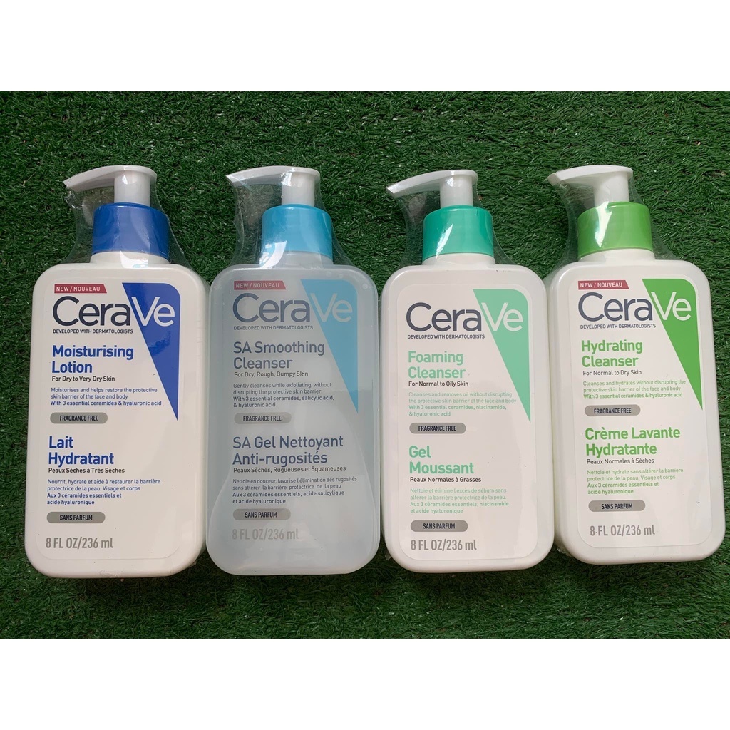 CeraVe SA Smoothing Cleanser Hydrating Gel Moussant Moisturizing Lotion ...