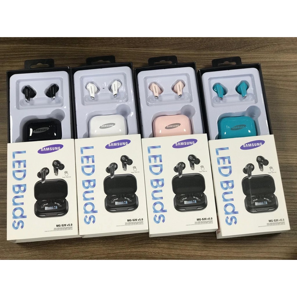 หูฟังไร้สาย หูฟังบลูทูธ Samsung Galaxy Buds MG-S20 หูฟังบลูทู ธ LED v5 ...