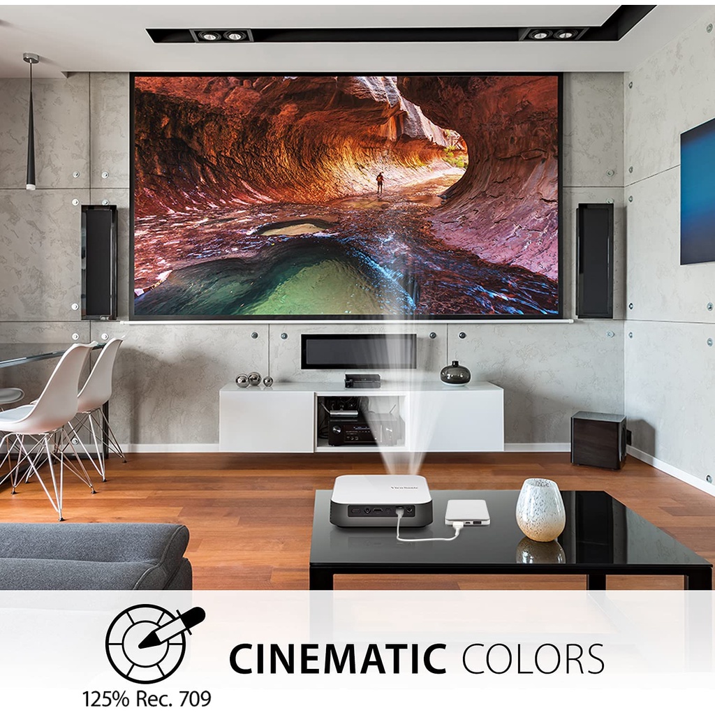 Viewsonic M2e Full HD 1080p Smart Portable LED Projector with Harman ...