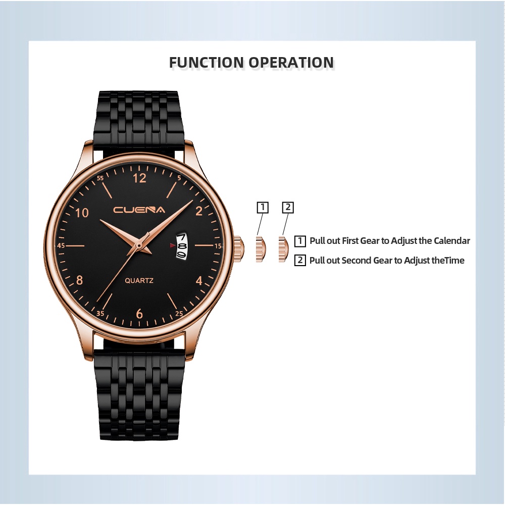 Cuena นาฬิกาข้อมือควอทซ์ลําลอง กันน้ํา สไตล์สปอร์ต แฟชั่นสําหรับผู้ชาย ...