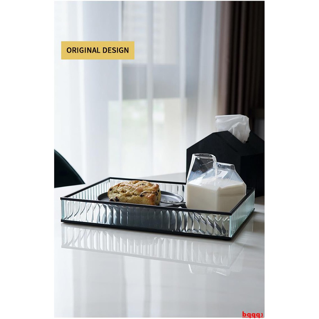Glass Mirror Tray Long Table Layout Wine Glass Storage Breakfast ...