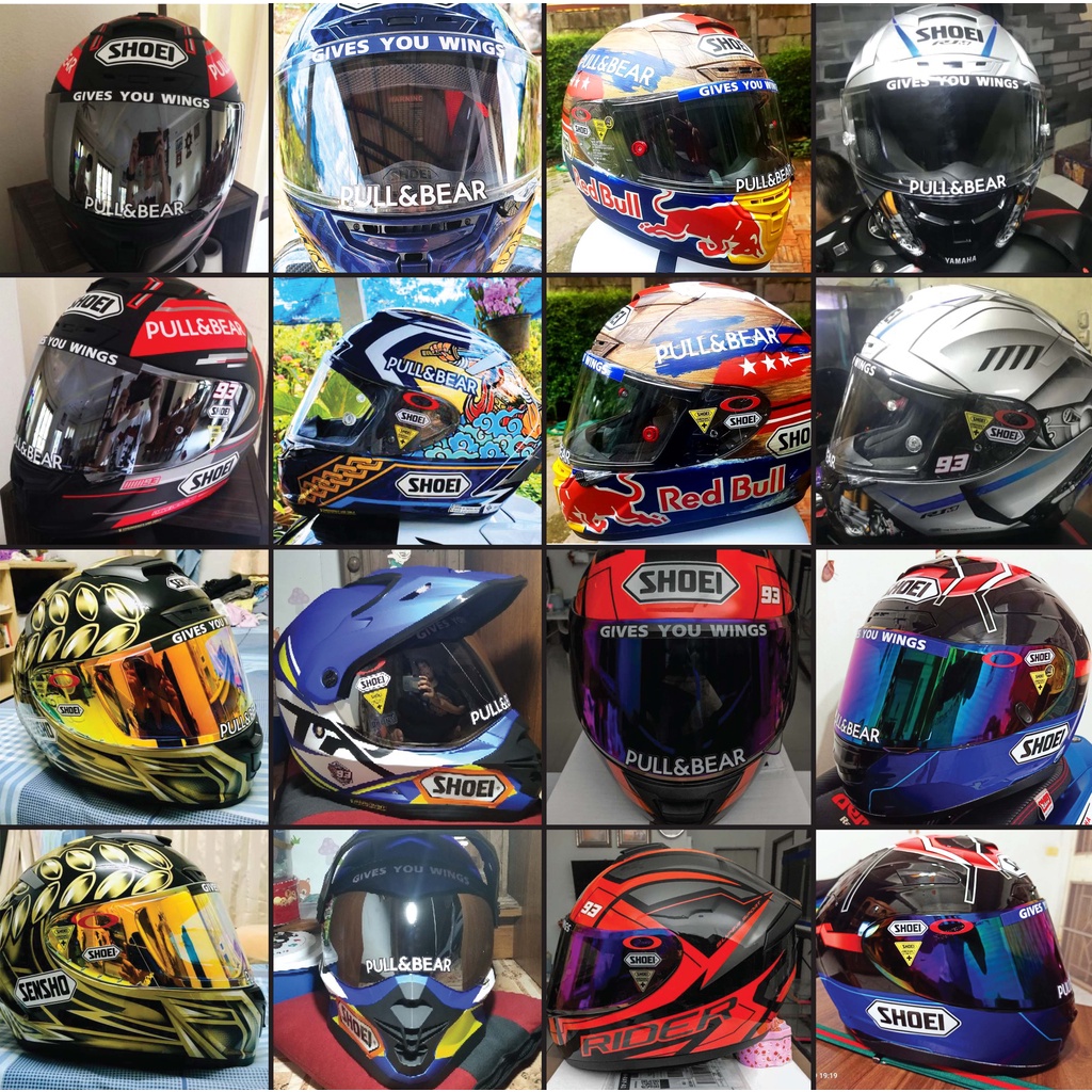 สติ๊กเกอร์ชิวหมวกกันน็อค SHOEI Sticker Helmet สติ๊กเกอร์ติดชิว ...