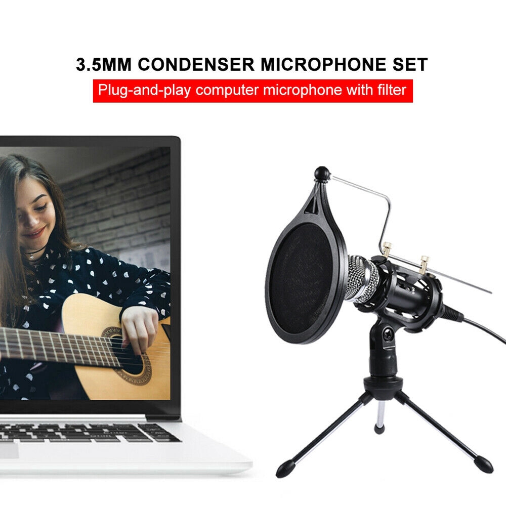 Professional Home Live Studio Condenser Microphone Vocal Recording Mic ...