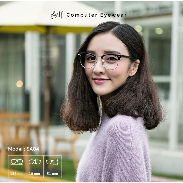SELF แว่นตา รุ่น SA04 ส่งฟรี Clubmaster ครึ่งกรอบ สำหรับนำไปตัดเลนส์ - selfoptical - ThaiPick