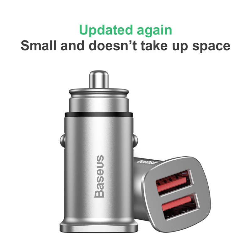Baseus 30 W Dual USB อุปกรณ์ชาร์จแบตในรถยนต์ ( สีเงิน ) - siokayav2.th ...
