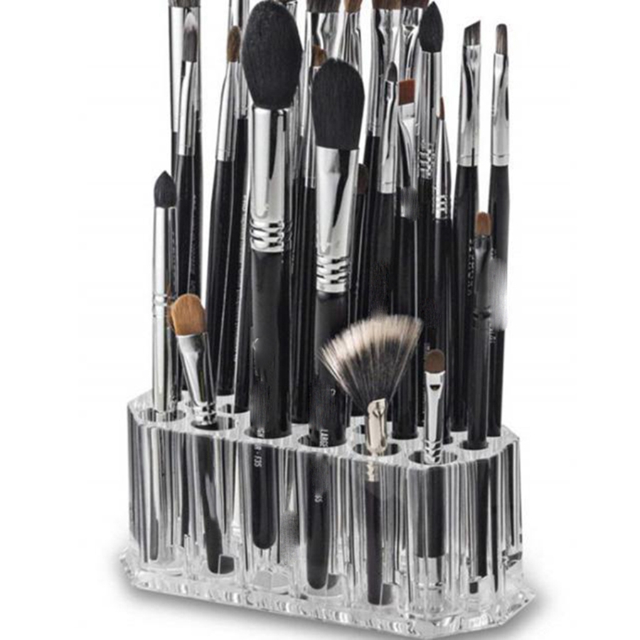 26Holes Acrylic Makeup Organizer for Cosmetic Pen Storage Box Stand ...